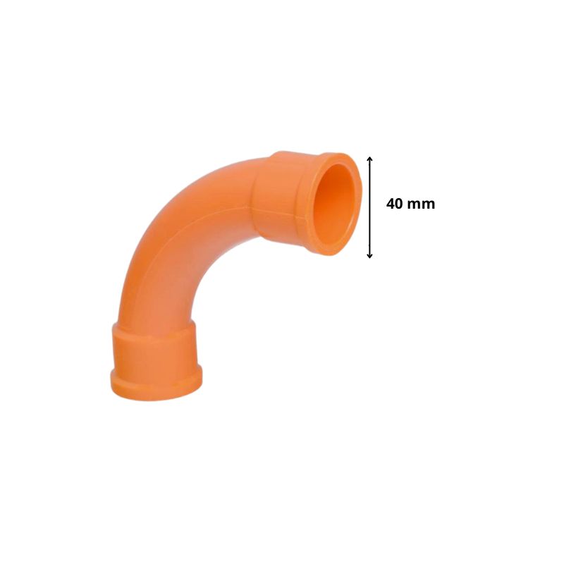 CURVA 90° PVC 40MM NARANJA - Electricenter