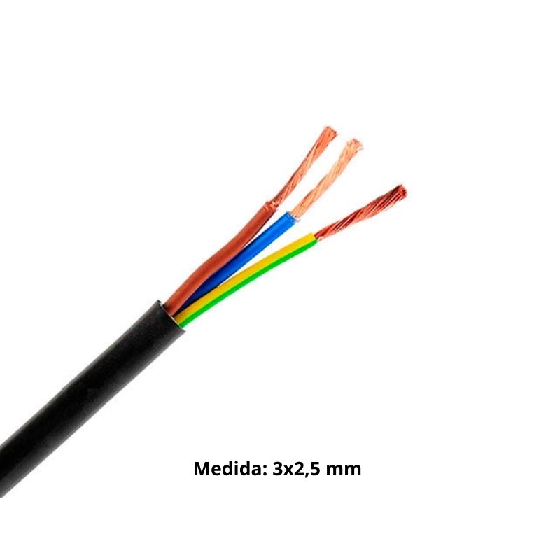 CORDON 3X2,5MM RV-K 0.6-1KV NEGRO - Electricenter